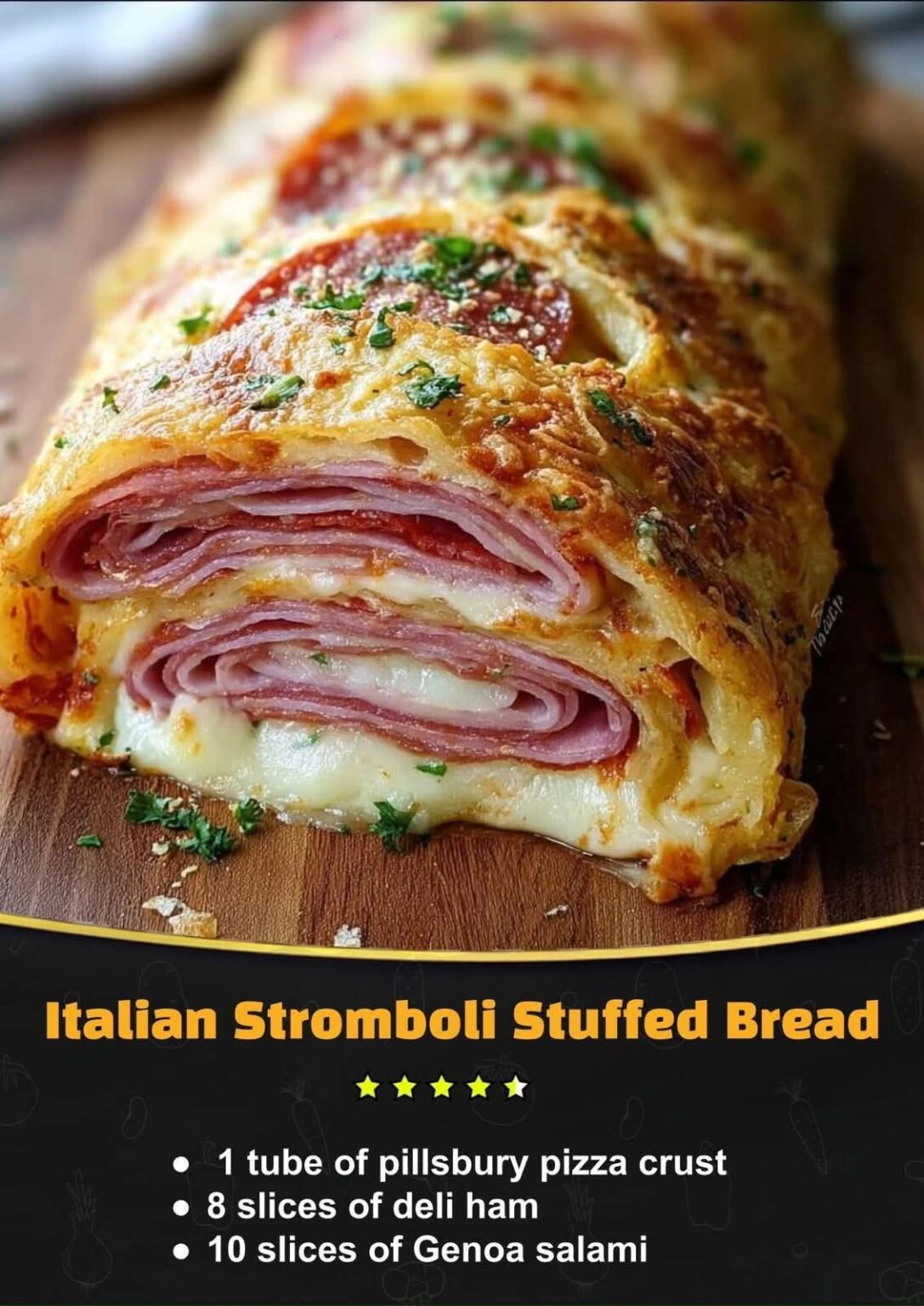 Italian Stromboli Stuffed Bread – Grandma's Recipes